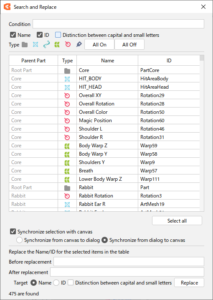 Search and Replace Objects | Editor Manual | Live2D Manuals & Tutorials